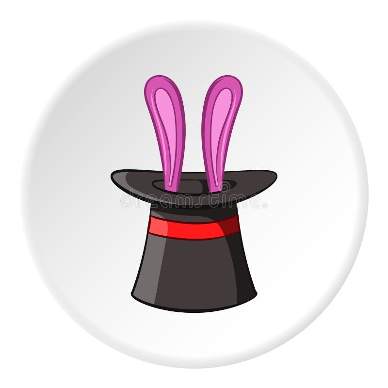 Hat with Rabbit Icon, Cartoon Style Stock Vector - Illustration of ...