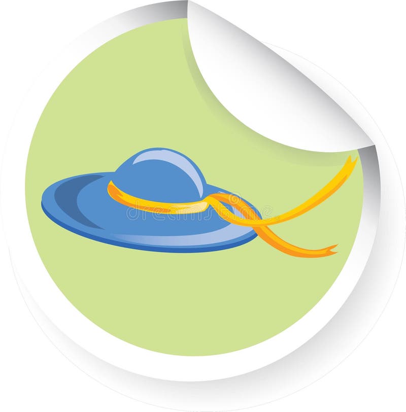 Hat with Ribbon Sticker,vector Stock Vector - Illustration of colorful ...