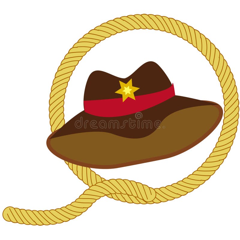 Cowboy hat with rope stock vector. Illustration of ranch - 18630289