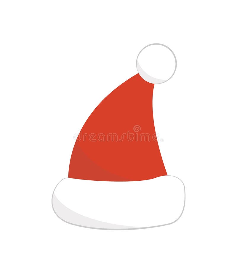 Hat of Santa Claus. Red Cap of Santa. Flat, Cartoon, Vector Stock ...