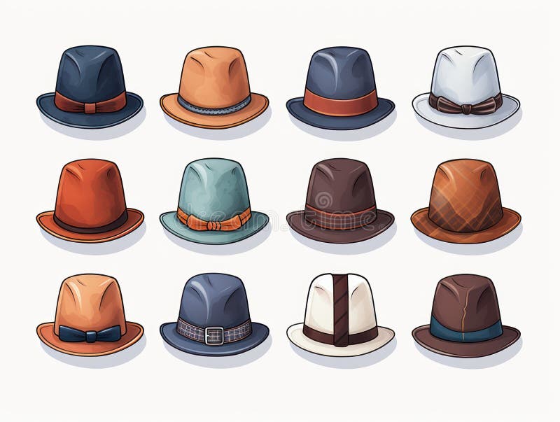 Hat-shaped Paper Stickers with Various Designs - AI Generated Stock ...
