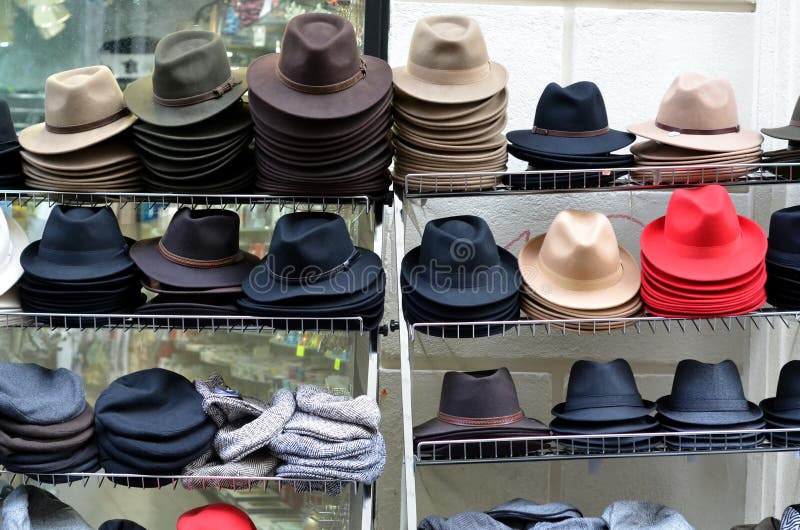 Hat shop; Showcase stock image. Image of france, style - 34865829