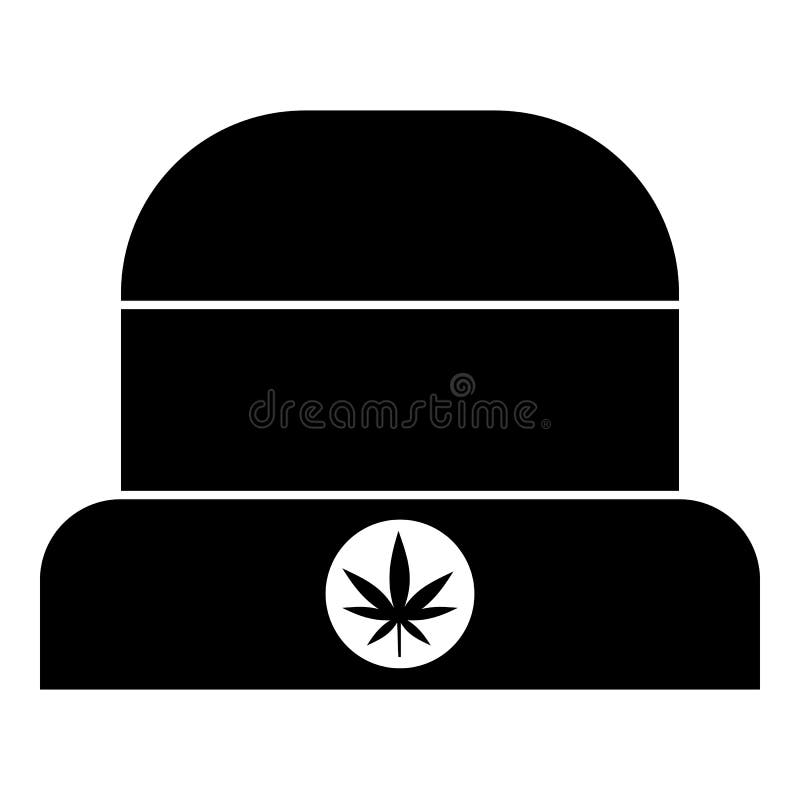 Hat with Sign Cannabis Icon, Simple Style Stock Vector - Illustration ...