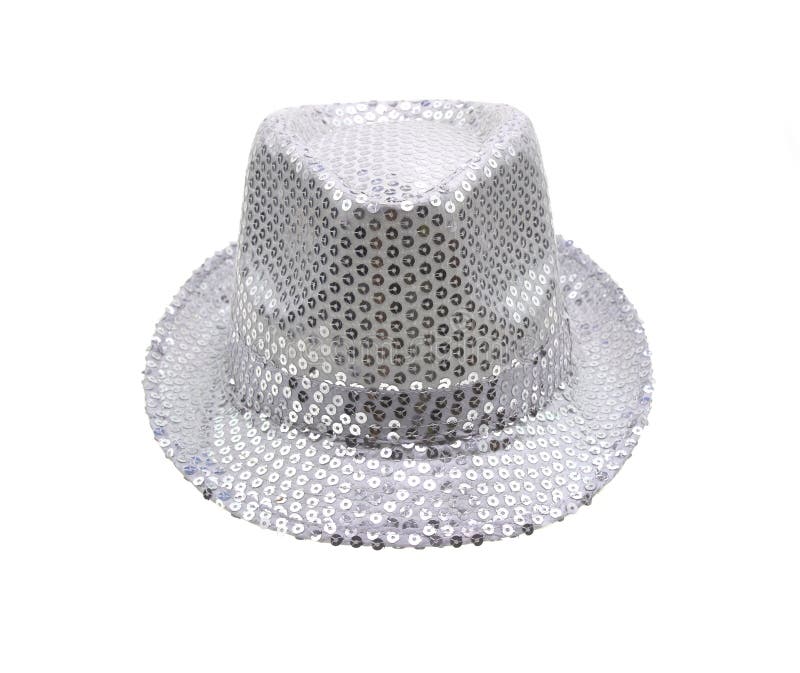 Hat with Silver Glitter on a White Background Stock Photo - Image of ...