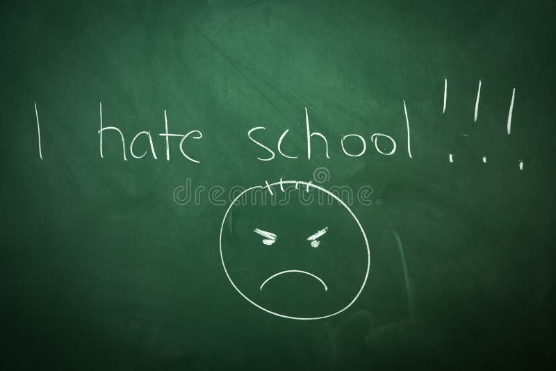 Jag Hatar Den Dåliga Flickan För Skolan Med Ryggsäck Fotografering för ...