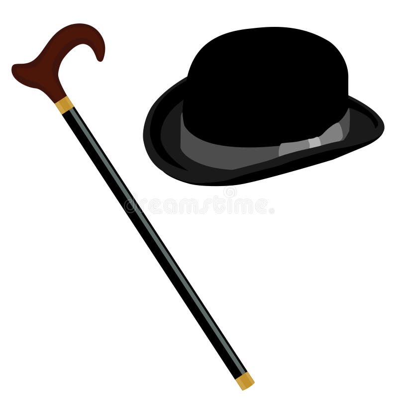 Hat and stick stock illustration. Illustration of antique - 58531549