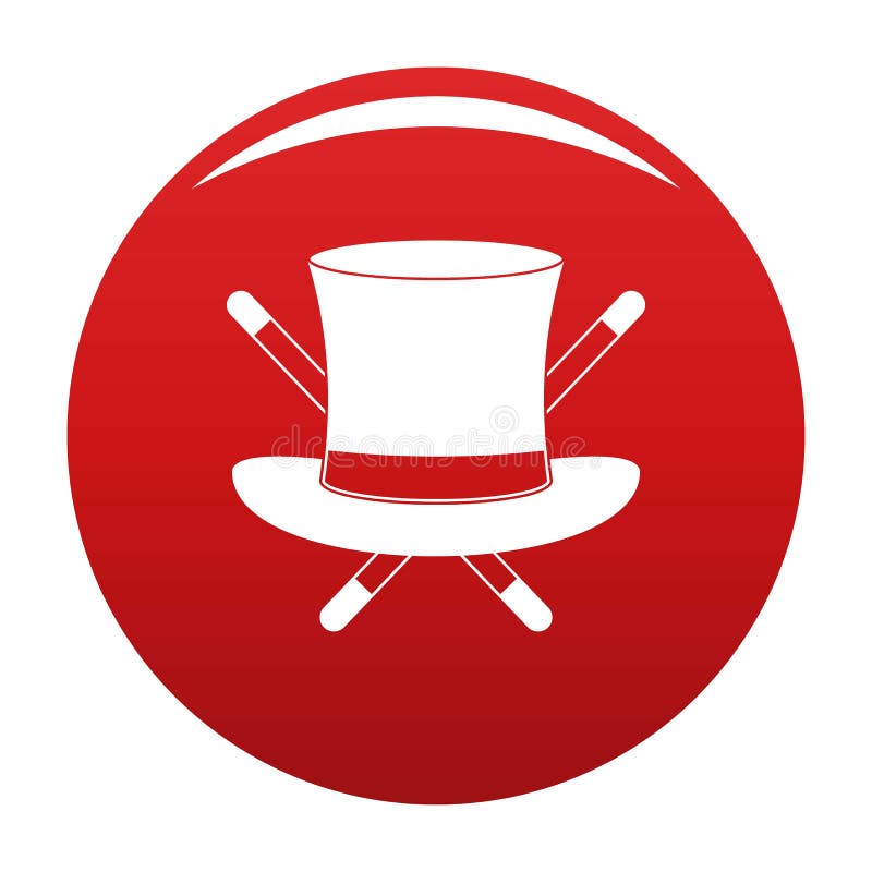 Hat with a Stick Icon Vector Red Stock Vector - Illustration of fantasy ...