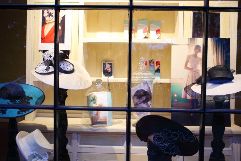 Hat Shop Mannequins with Women S Hats Stock Photo - Image of green ...