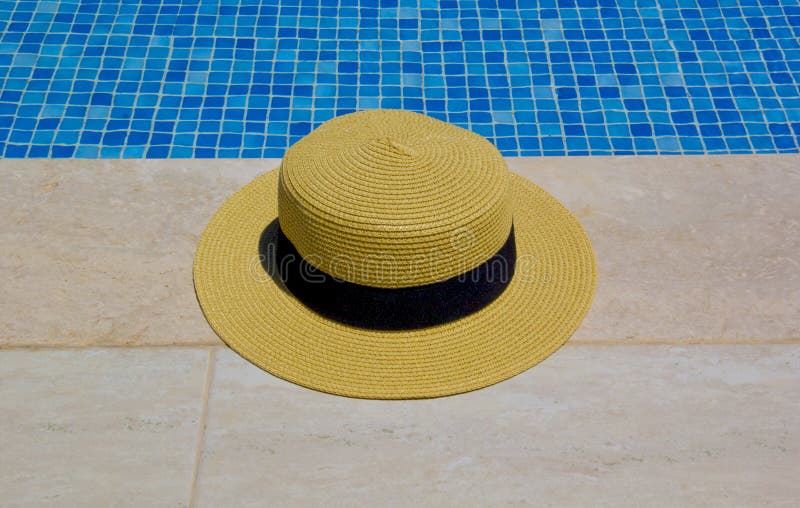 Hat on the Swimming Pool in a Resort Stock Image - Image of summer ...