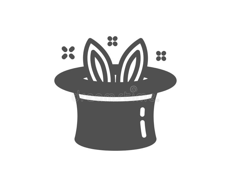 Hat-trick Icon. Magic Tricks with Hat and Rabbit Sign. Vector Stock ...