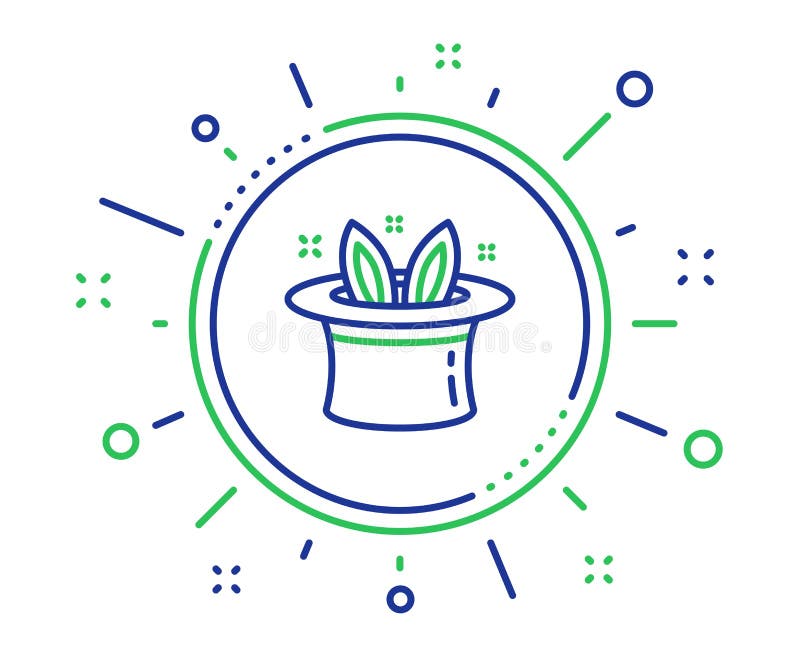 Hat-trick Line Icon. Magic Tricks with Hat and Rabbit Sign. Vector ...