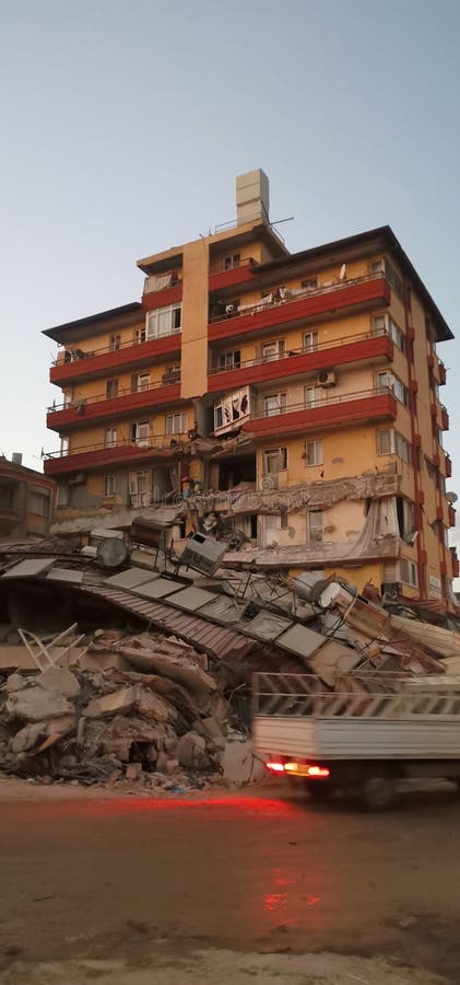 Hatay Earthquake Destroyed Building Stock Image - Image of earthquake ...