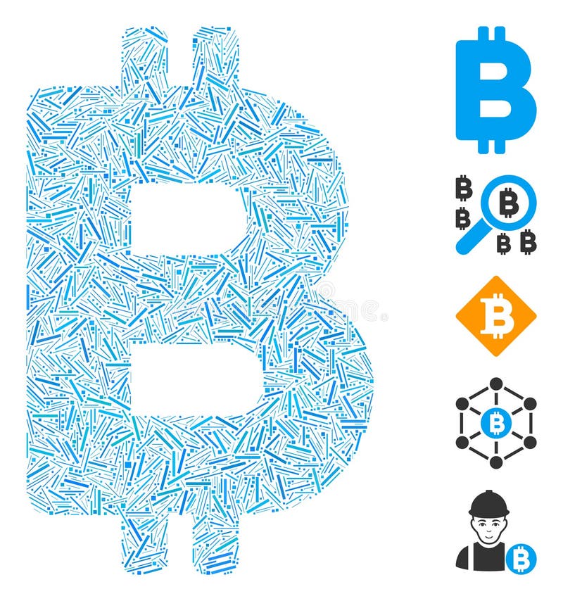 Hatch Bitcoin Letter Icon Vector Mosaic Stock Illustration ...