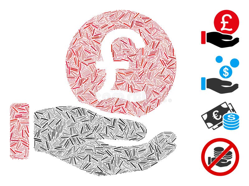 Hatch British Pound Coin Payment Icon Vector Collage Stock Vector ...