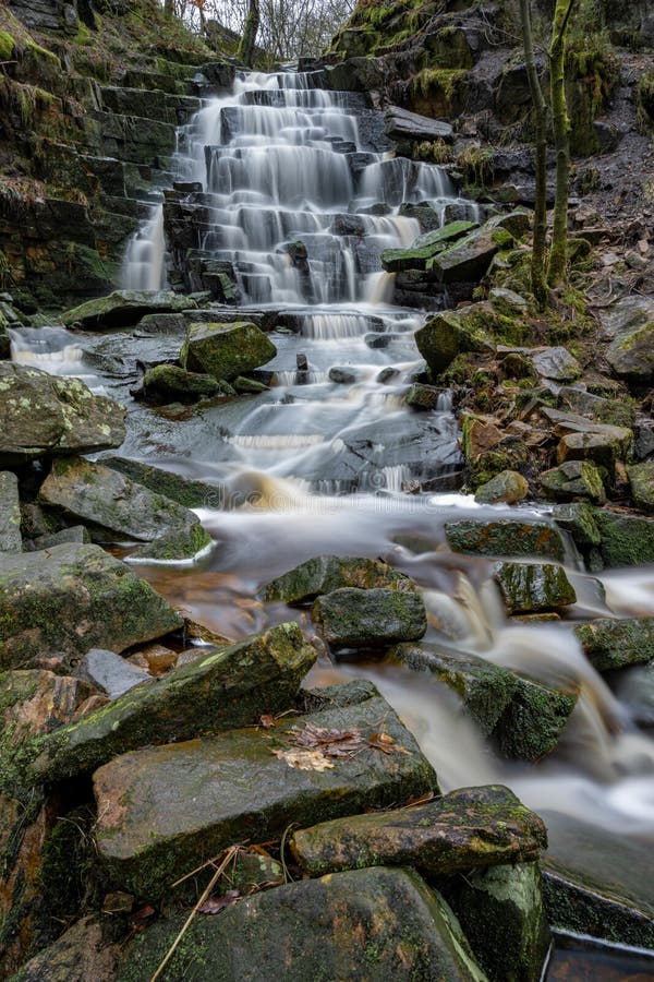 Hatch Brook Waterfall Flows Down the West Pennine Moors in Brinscall ...