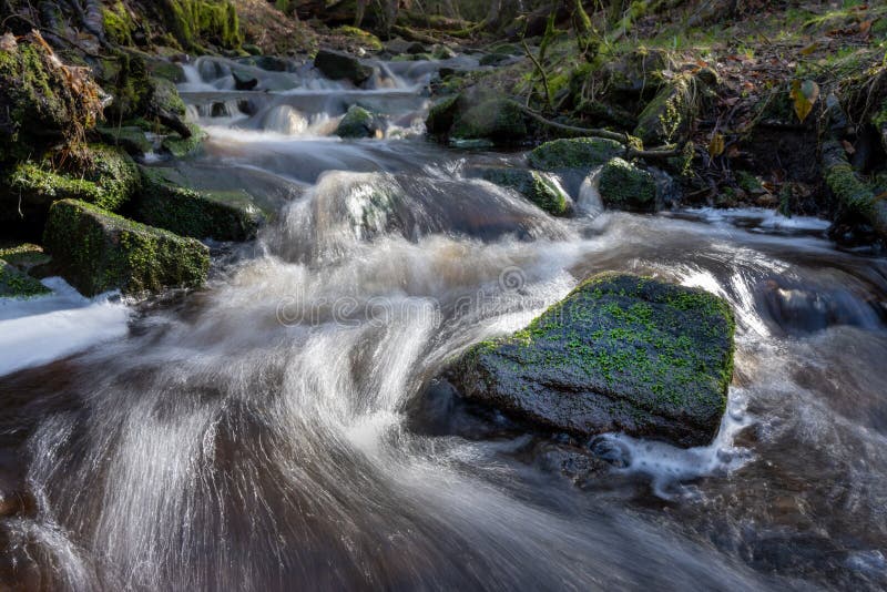 Hatch Brook Waterfall Flows Down the West Pennine Moors in Brinscall ...