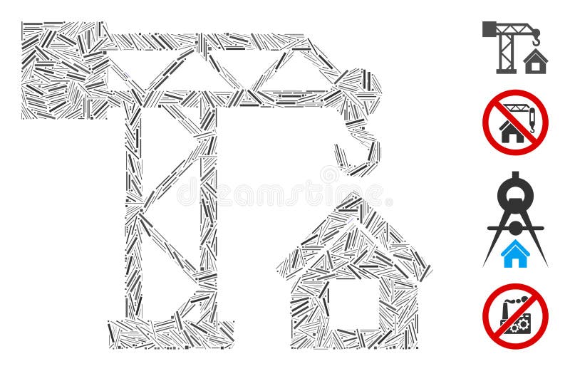 Hatch Build House Icon Vector Collage Stock Vector - Illustration of ...