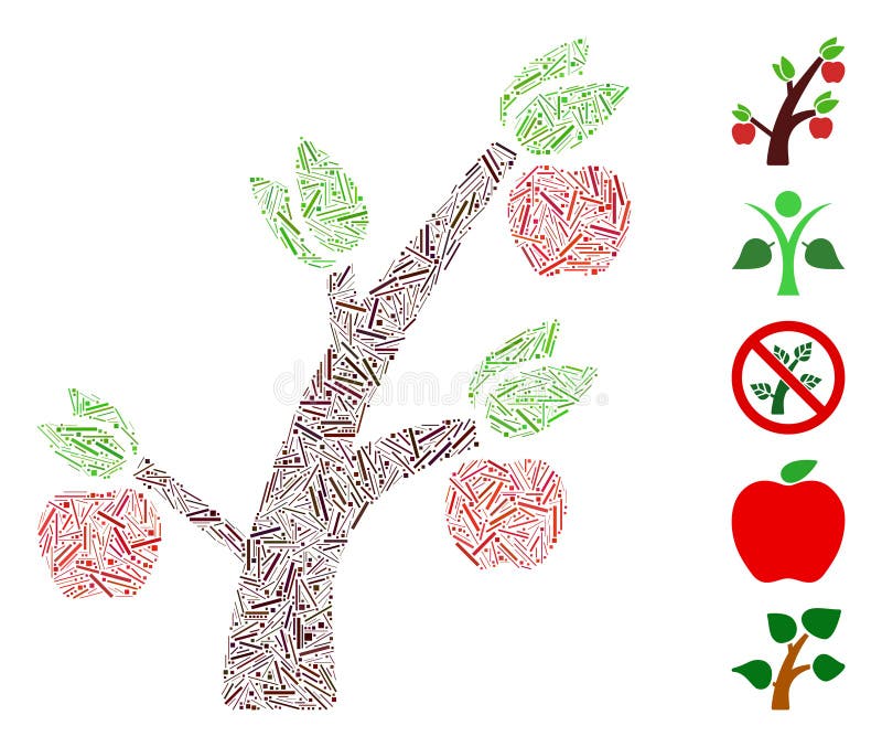 Hatch Collage Apple Tree stock illustration. Illustration of garden ...