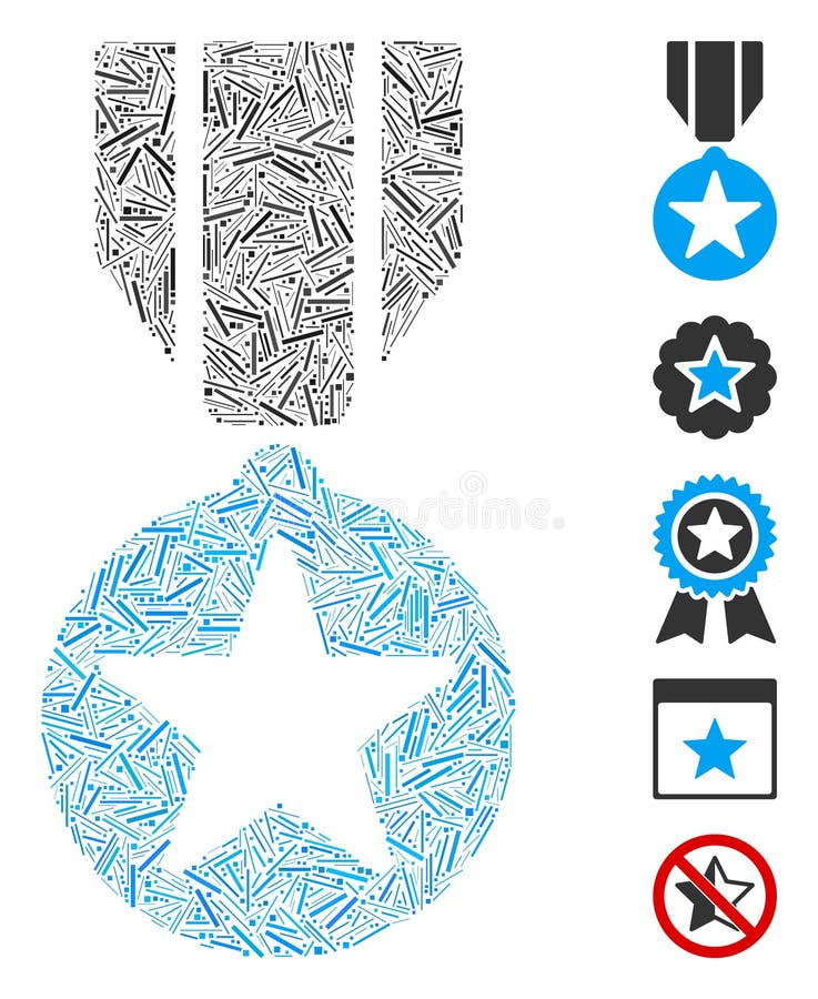 Hatch Collage Army Star Award Icon Stock Illustration - Illustration of ...
