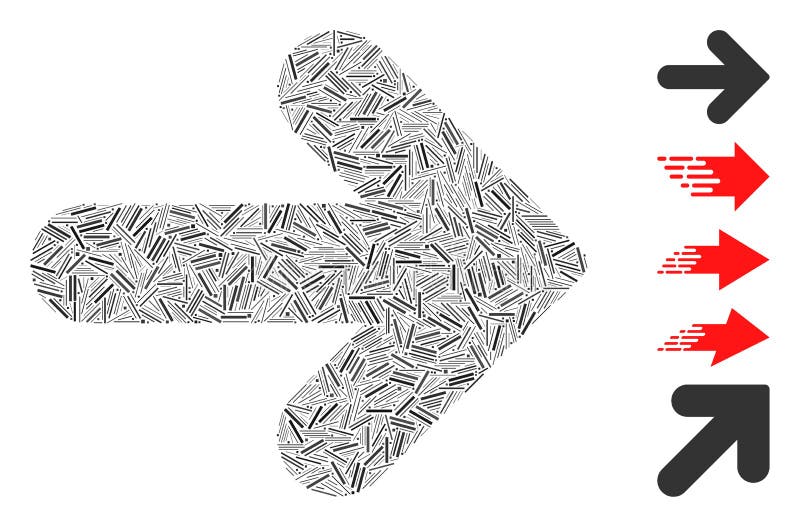 Hatch Collage Arrow Right Icon Stock Illustration - Illustration of ...