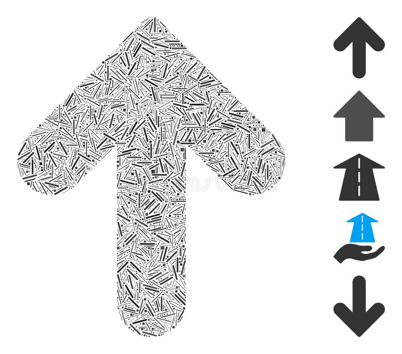 Hatch Collage Arrow Up stock illustration. Illustration of pictogram ...