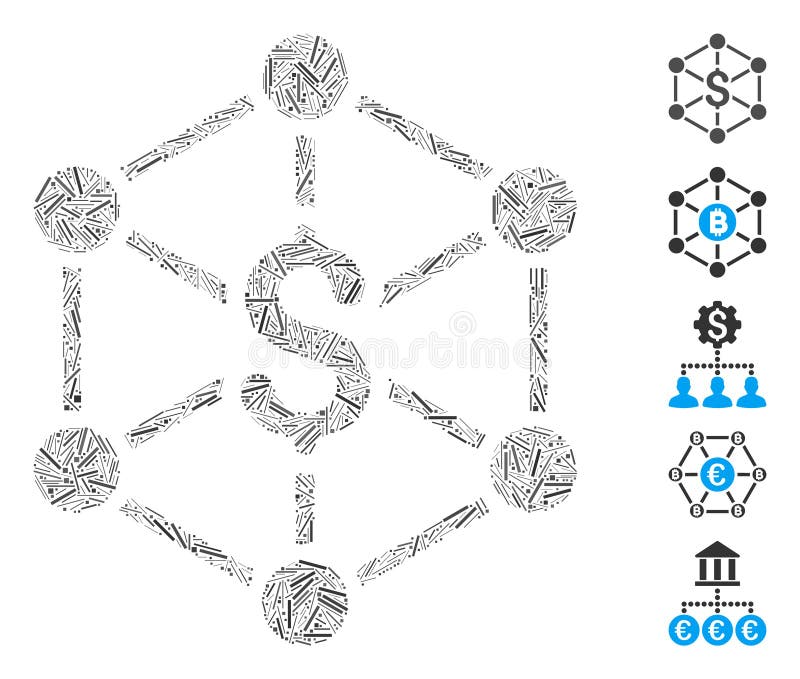 Hatch Collage Bank Network Icon Stock Illustration - Illustration of ...