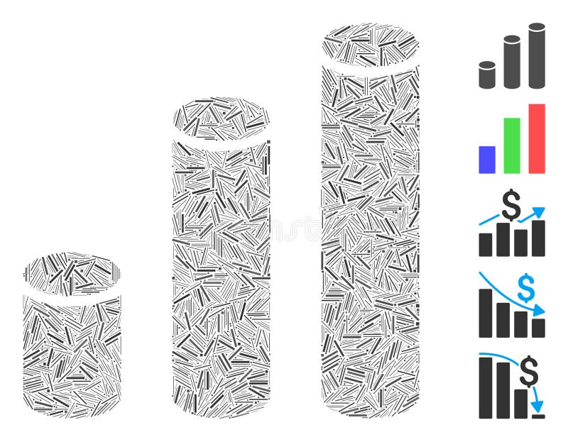 Hatch Collage Bar Chart Cylinders Stock Illustration - Illustration of ...