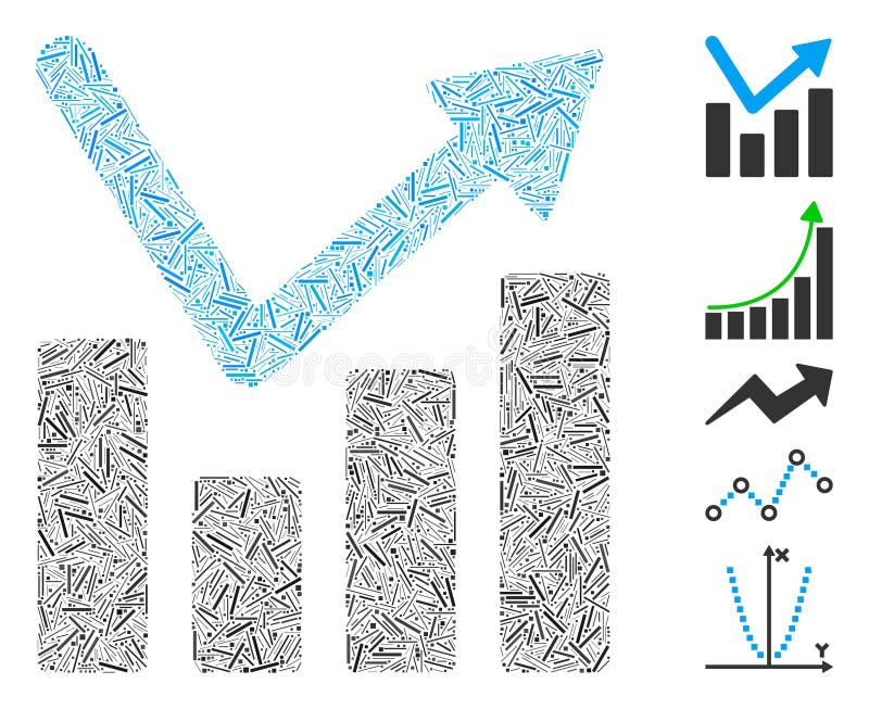 Hatch Collage Bar Chart Trend Stock Illustration - Illustration of ...