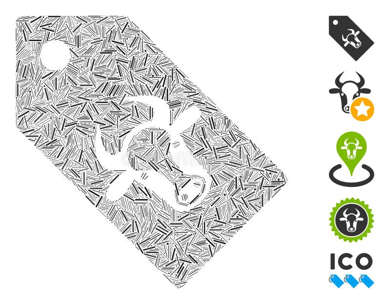 Hatch Collage Bull Tag stock illustration. Illustration of cattle ...