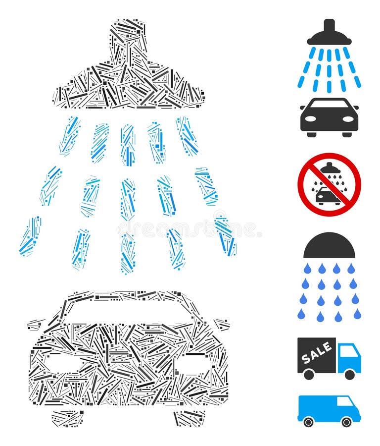 Hatch Collage Car Shower Icon Stock Illustration - Illustration of ...