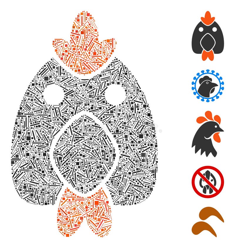 Hatch Collage Chicken Icon stock illustration. Illustration of bantam ...