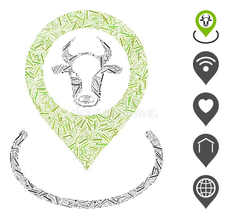 Hatch Collage Cow Location Icon Stock Illustration - Illustration of ...