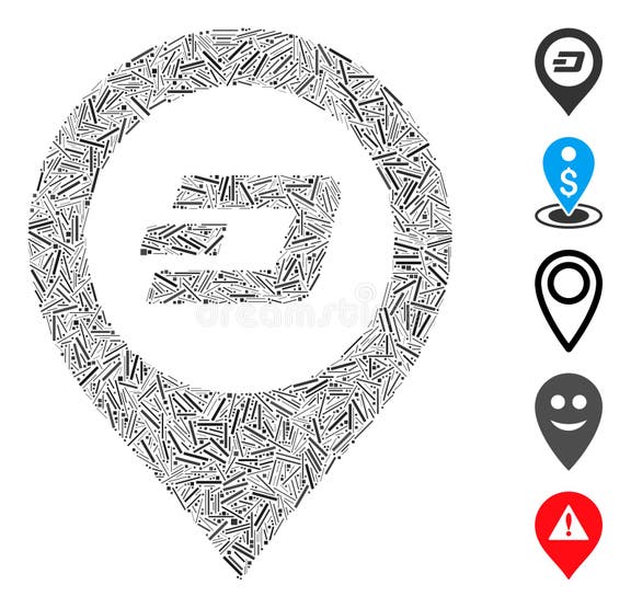 Hatch Collage Dash Map Pointer Icon Stock Illustration - Illustration ...