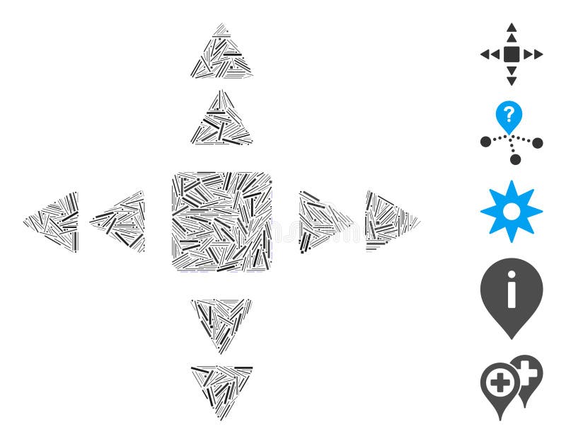 Hatch Collage Direction Triangles Icon Stock Illustration ...