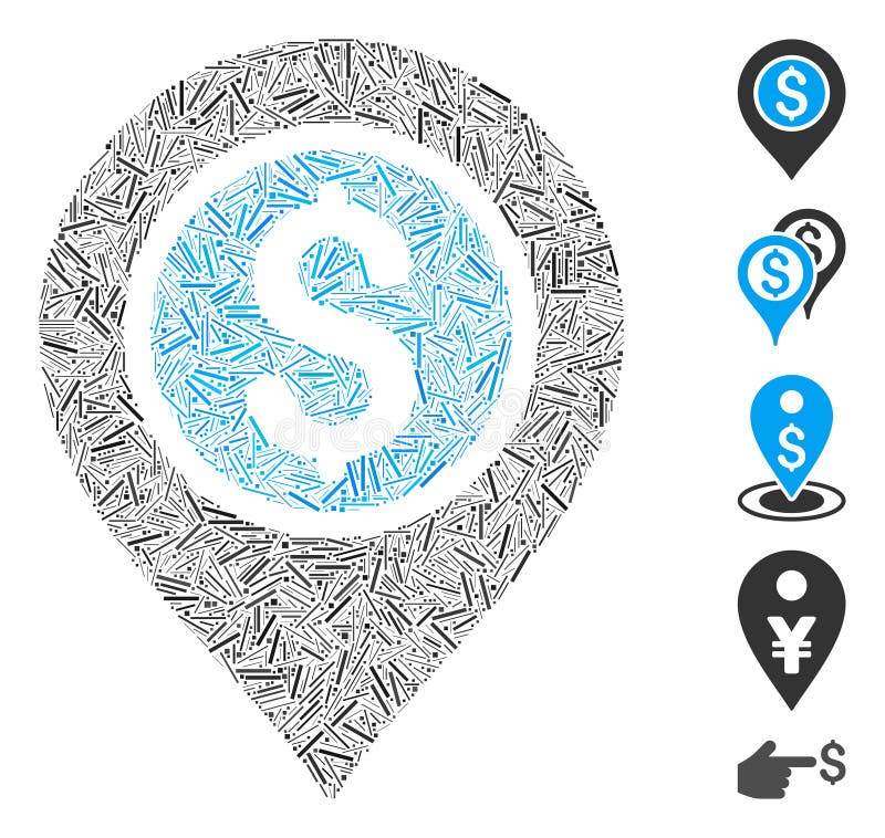 Hatch Collage Dollar Bank Pointer Icon Stock Illustration ...