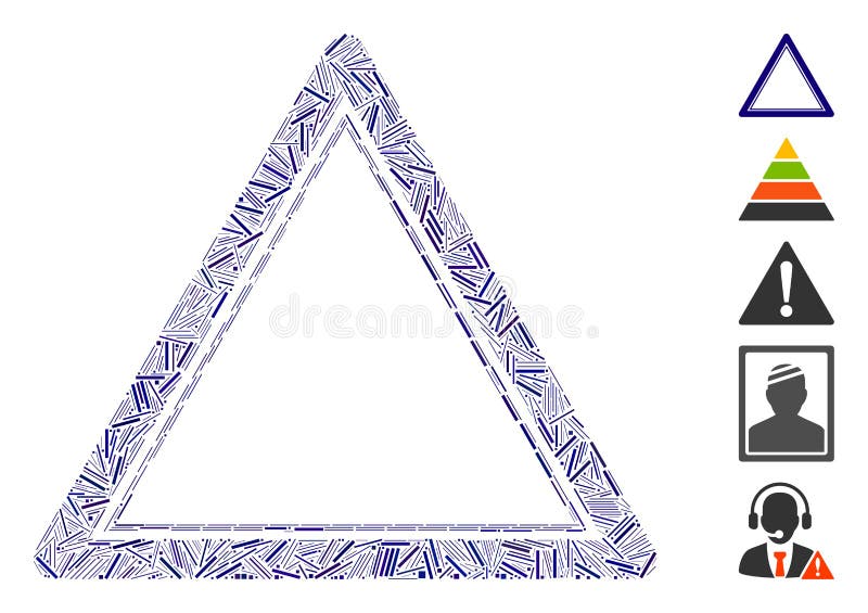 Hatch Collage Double Triangle Frame Icon Stock Illustration ...