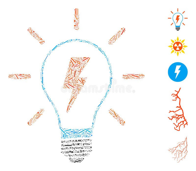 Hatch Collage Electric Light Stock Illustration - Illustration of ...