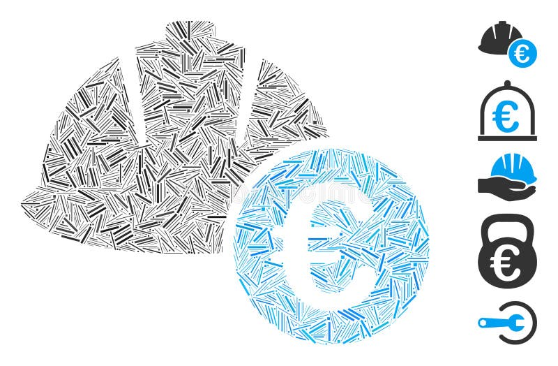 Hatch Collage Engineering Helmet and Euro Icon Stock Illustration ...