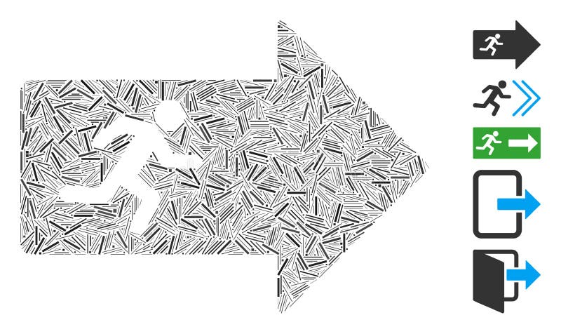 Hatch Collage Exit Arrow Icon Stock Illustration - Illustration of away ...