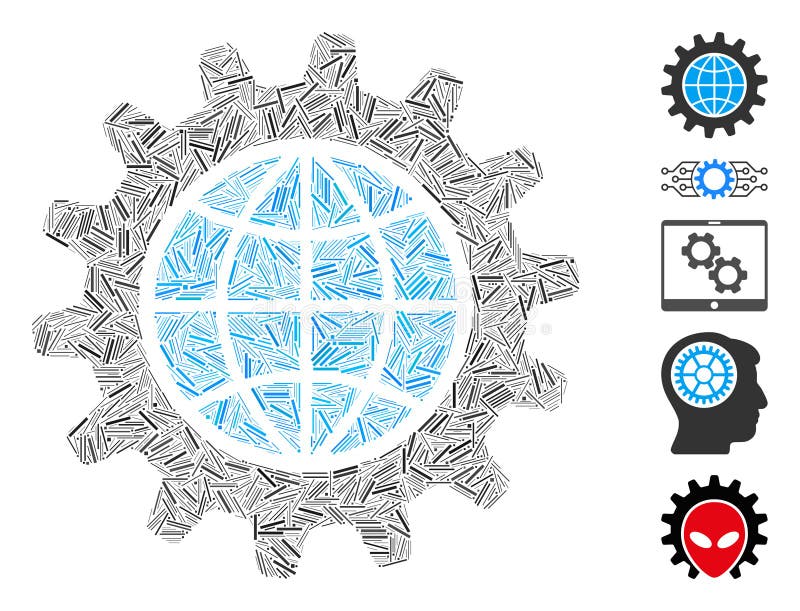 Hatch Collage Global Options Icon Stock Photo - Image of control ...