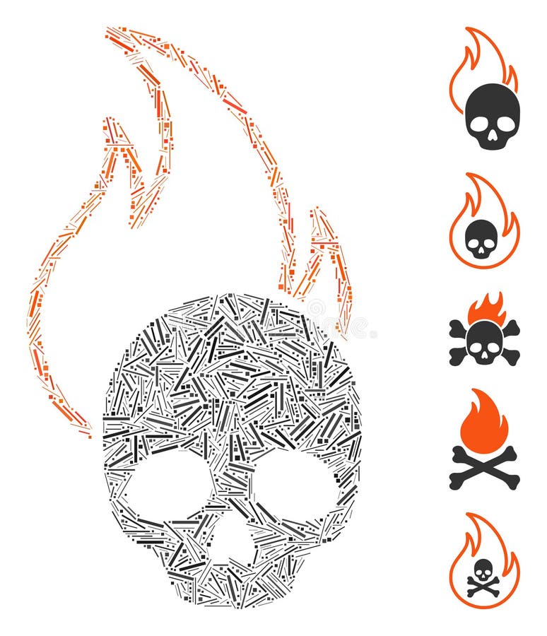 Hatch Collage Hell Fire Icon Stock Illustration - Illustration of ...