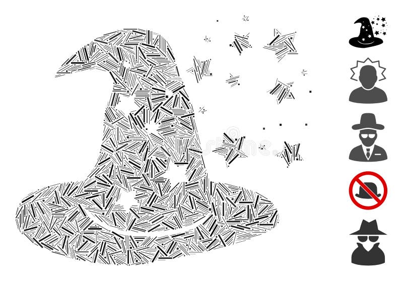 Hatch Collage Magic Hat Icon Stock Illustration - Illustration of ...