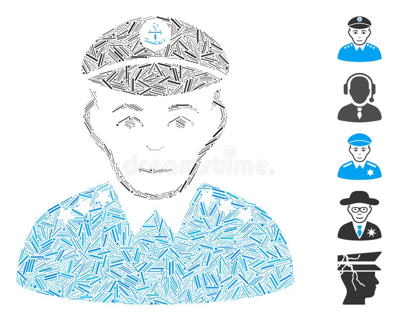 Hatch Collage Military Captain Icon Stock Illustration - Illustration ...