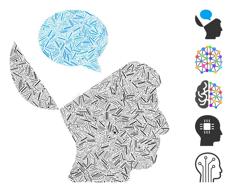 Hatch Collage Open Mind Opinion Icon Stock Illustration - Illustration ...