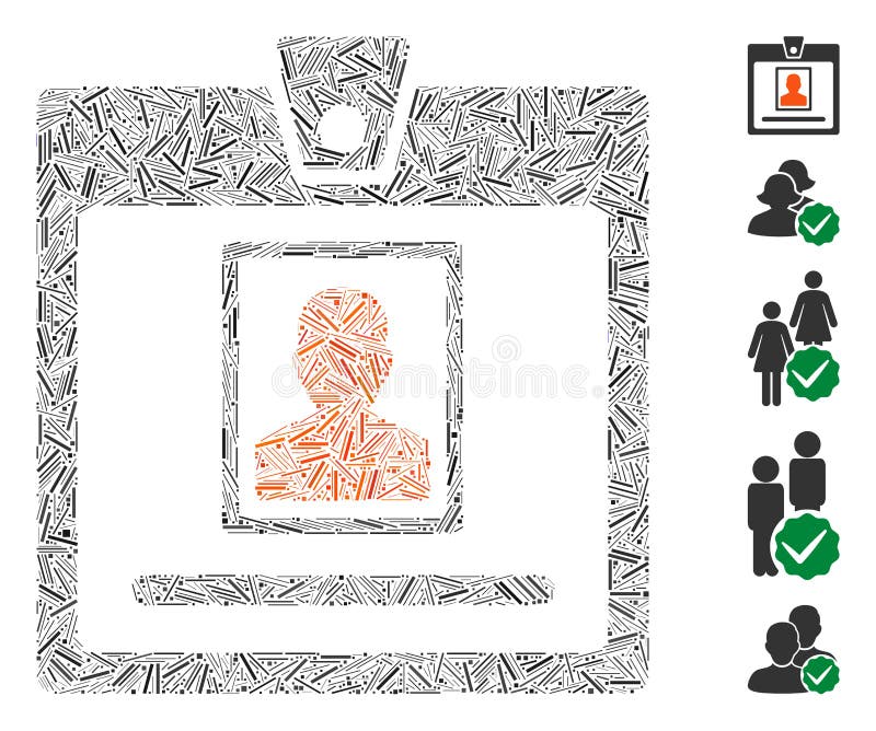 Hatch Collage Person Badge Icon Stock Illustration - Illustration of ...