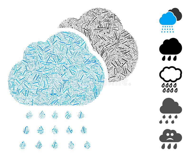 Hatch Collage Rain Clouds stock illustration. Illustration of cloudy ...