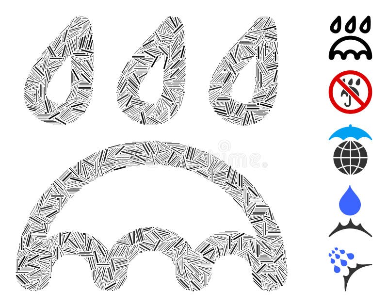 Hatch Collage Rain Protection Icon Stock Illustration - Illustration of ...