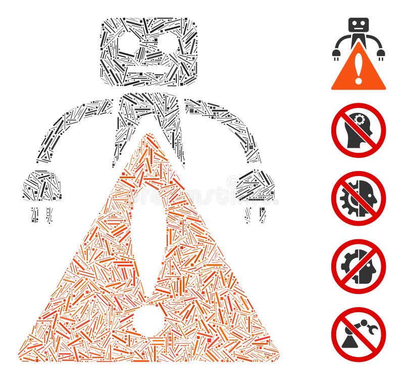 Hatch Collage Robot Warning Icon Stock Illustration - Illustration of ... Hatch Collage Robot Warning Icon Stock Illustration - Illustration of ...