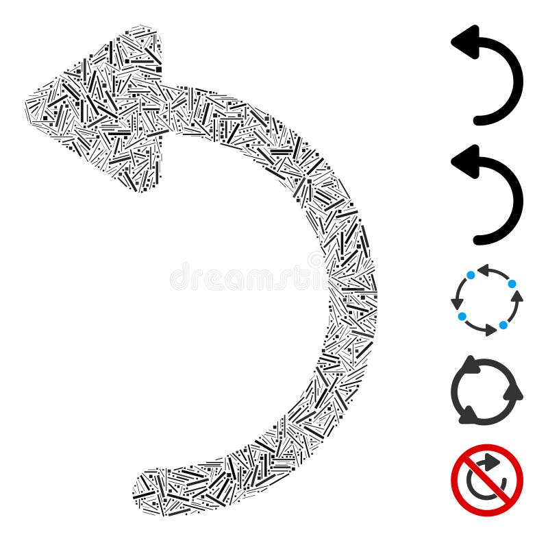 Hatch Collage Rotate CCW Icon Stock Illustration - Illustration of ...