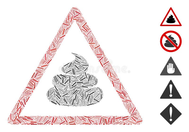 Hatch Collage Shit Warning Icon Stock Illustration - Illustration of ...